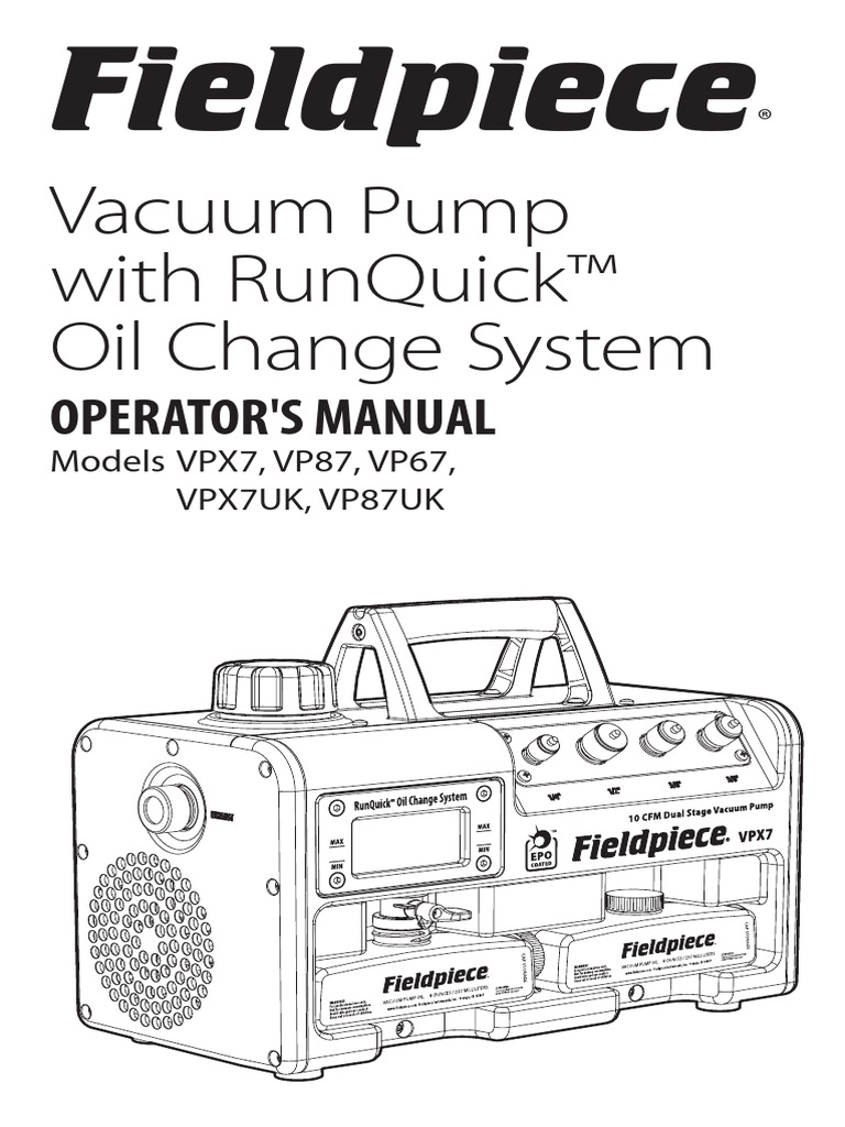 Opman VP67 VP87 VPX7 v06 - 3 | PDF | Vacuum | Pump
