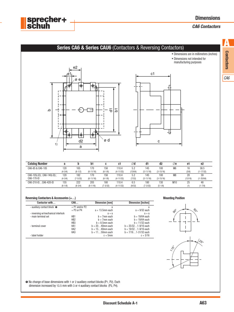 Ca6 Dimensions | PDF