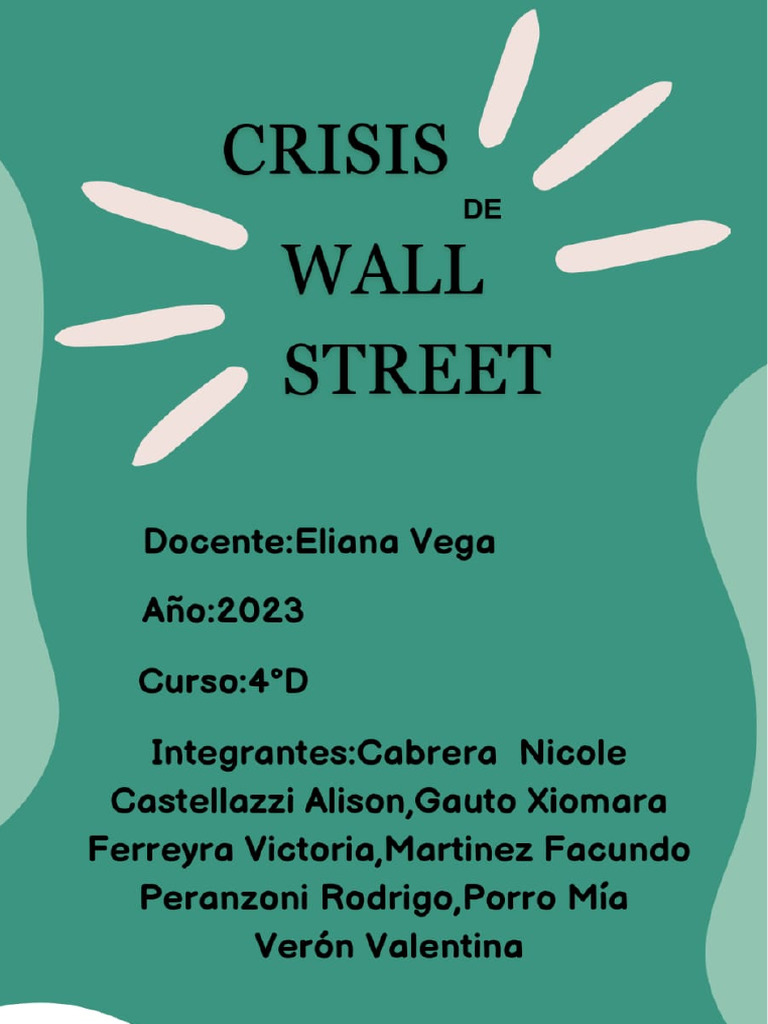 Crisis de Wall Street | PDF | Accidente de Wall Street de 1929 | Viajes ...