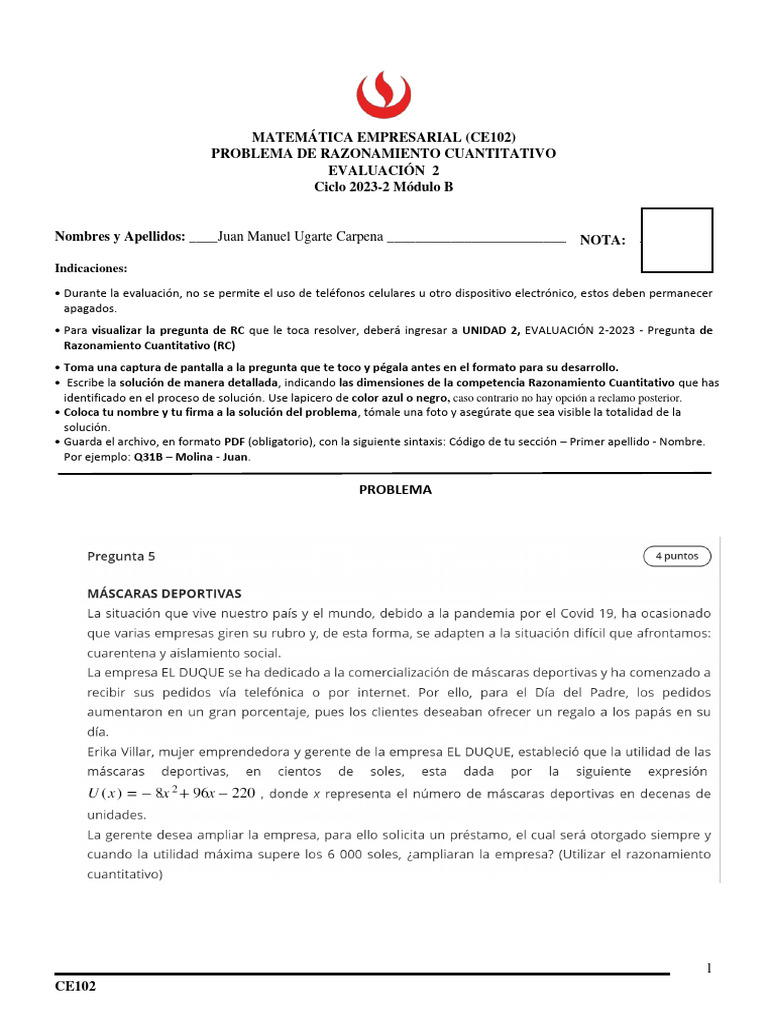 Formato de Desarrollo de La Pregunta Del Assessment de RC - UNIDAD 2 | PDF