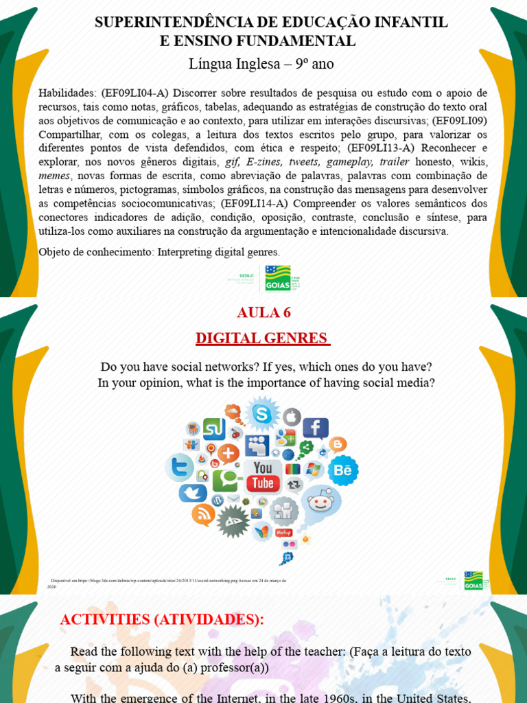 Exemplos de Gêneros Digitais em Inglês | PDF | Comunicação humana