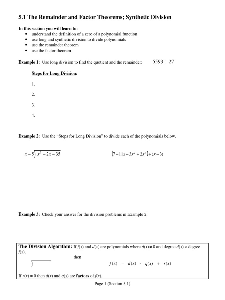 Factor Theorem Grade 10 Pdf Algebra Elementary Mathematics