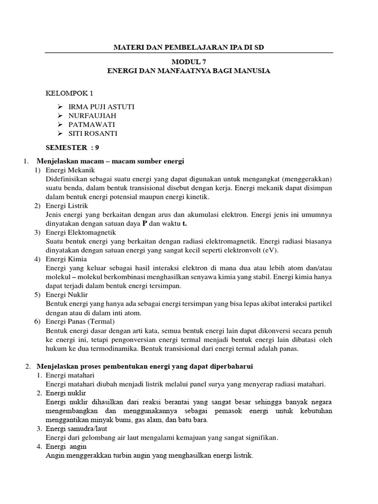 Rangkuman Ipa Modul 7 - 8 | PDF