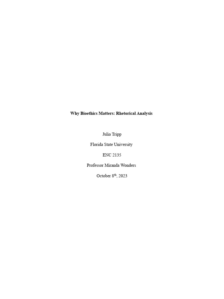 Final Project 4 Rewrite | PDF | Bioethics | Nursing