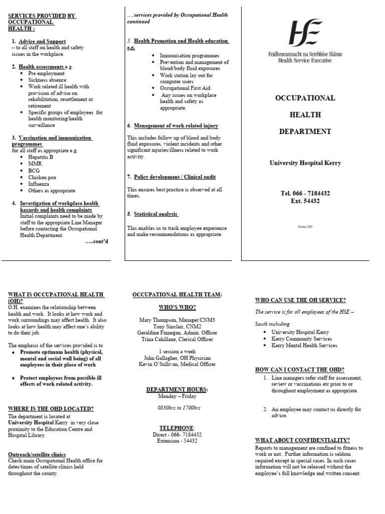 OHD Leaflet | PDF | Occupational Safety And Health | World Health ...