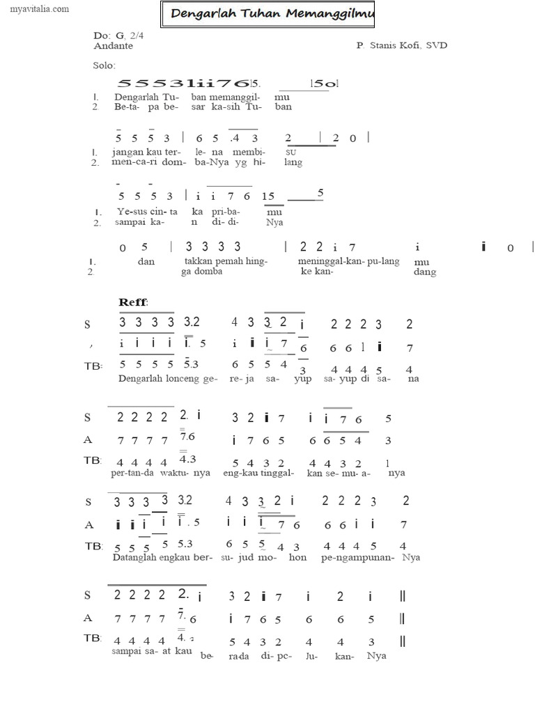 Dengarlah Tuhan Memanggilmu | PDF