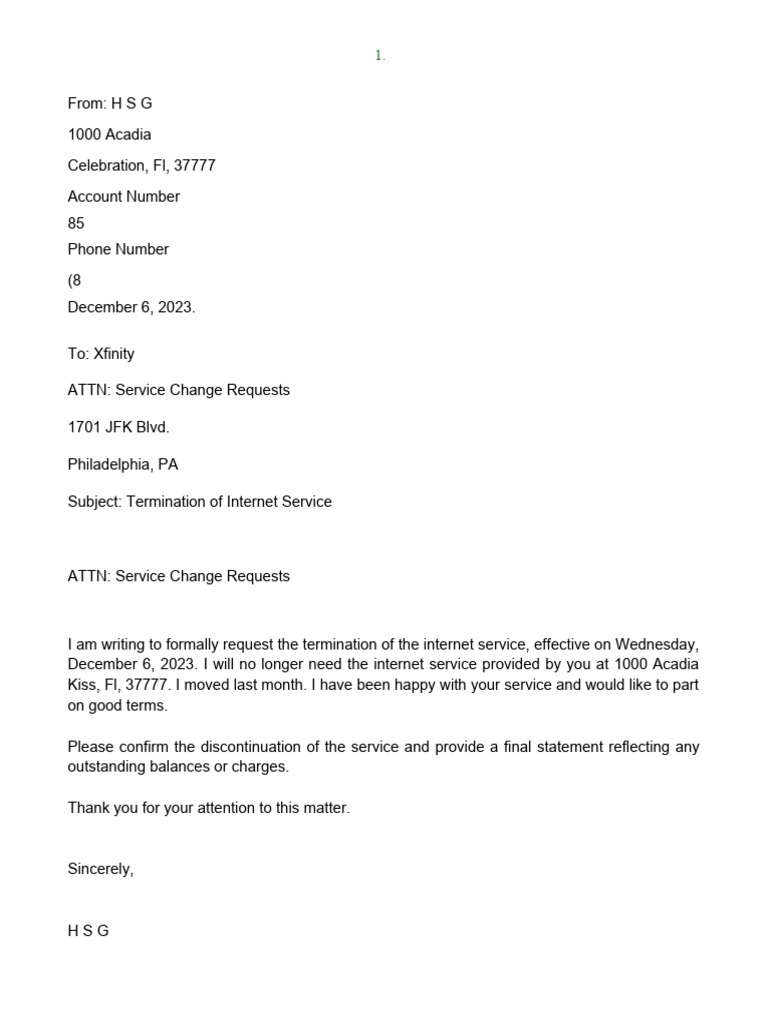 Xfinity Cancellation | PDF