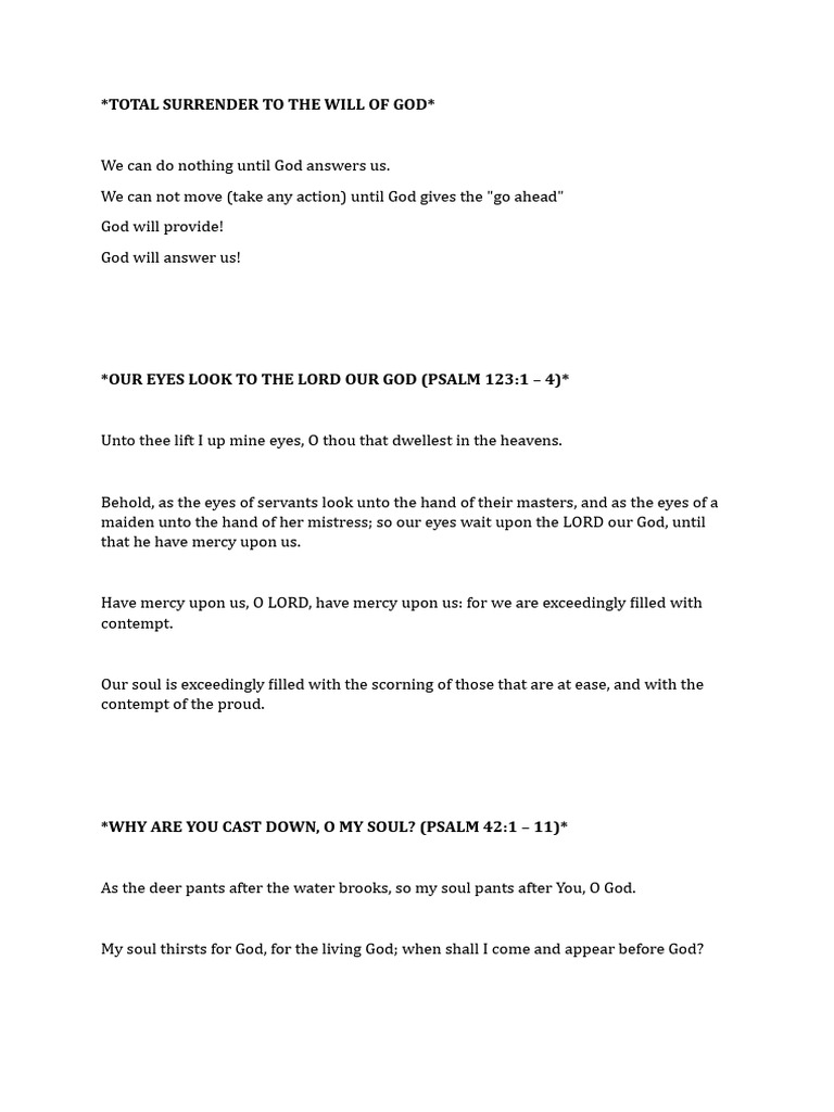 Total Surrender To The Will of God | PDF