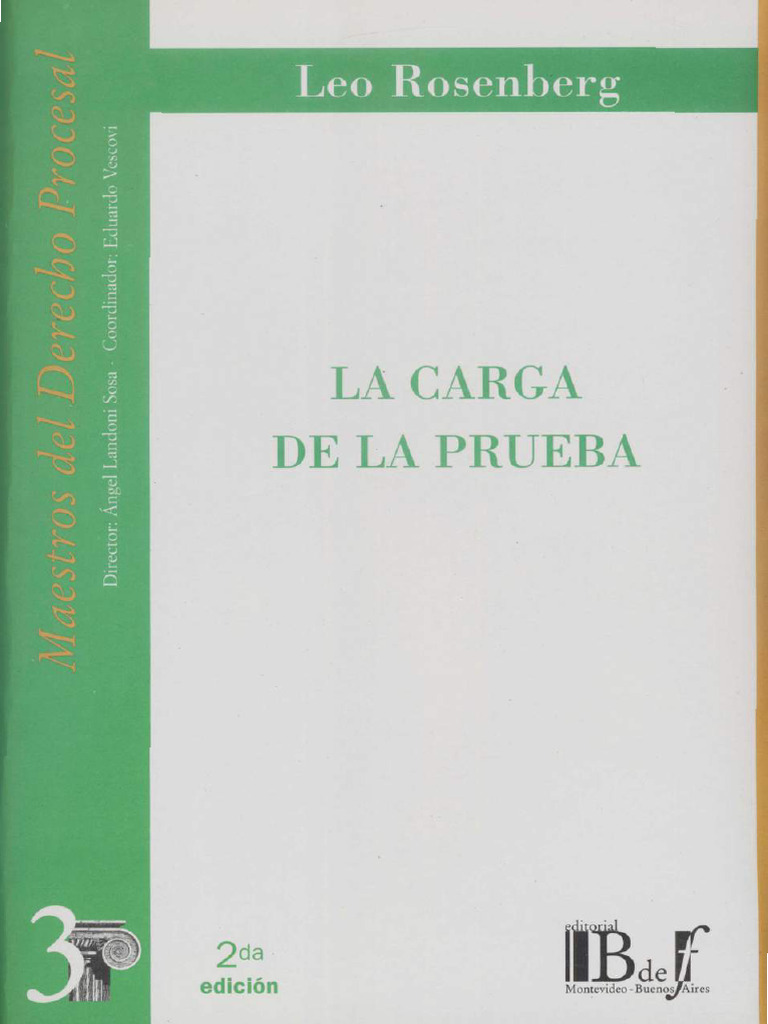 La Carga de La Prueba - Leo Rosenberg | PDF | Juez | Ley procesal