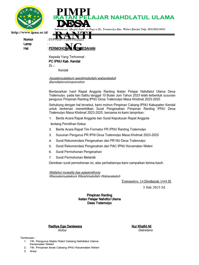 Pengajuan SP Ranting | PDF