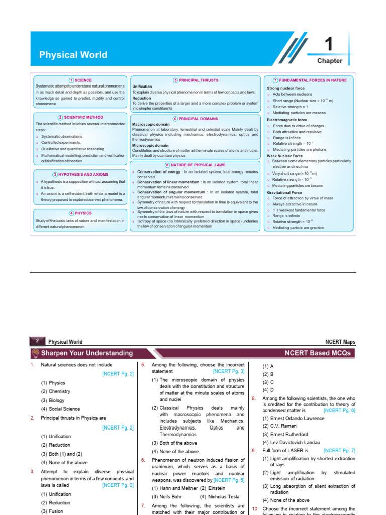 Ncert Maps Phy 11 | PDF | Physics | Elementary Particle