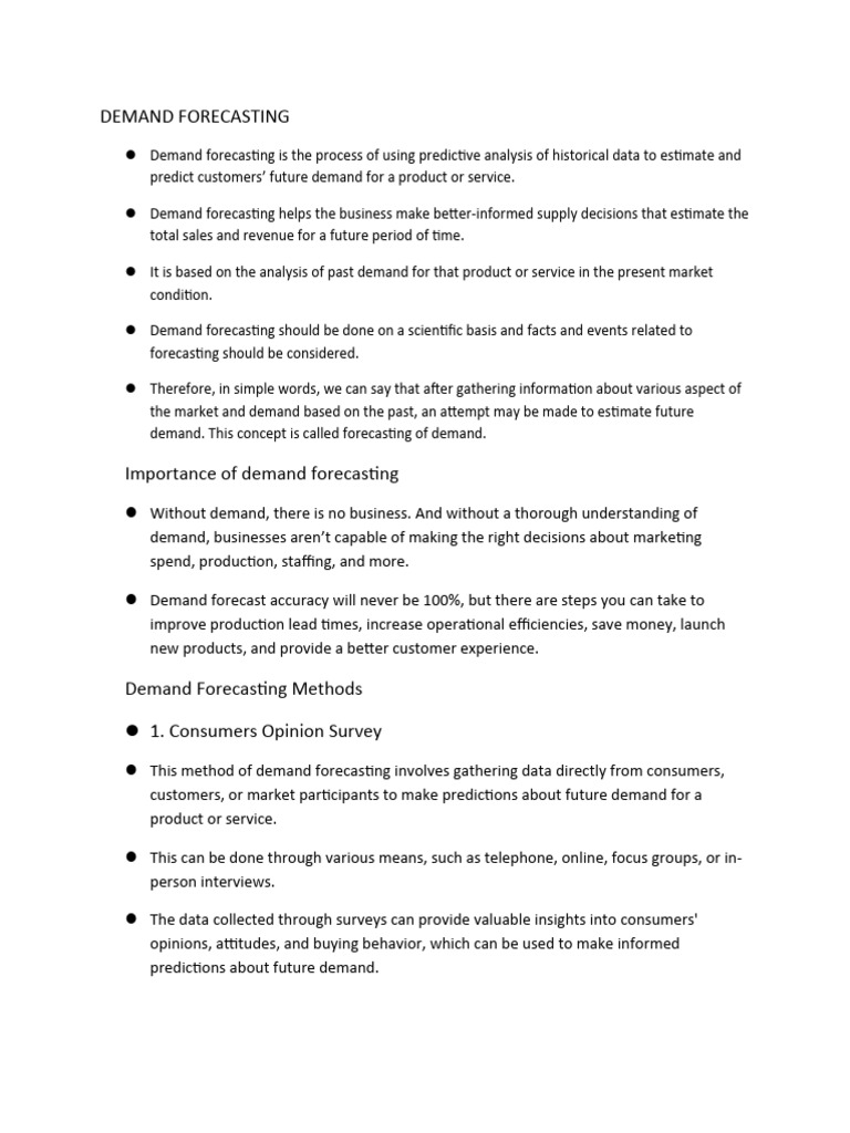 Demand Forecasting | PDF