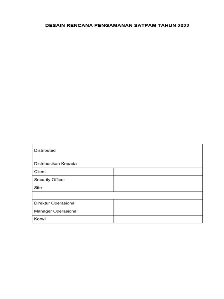 Desain Renpam Satpam | PDF
