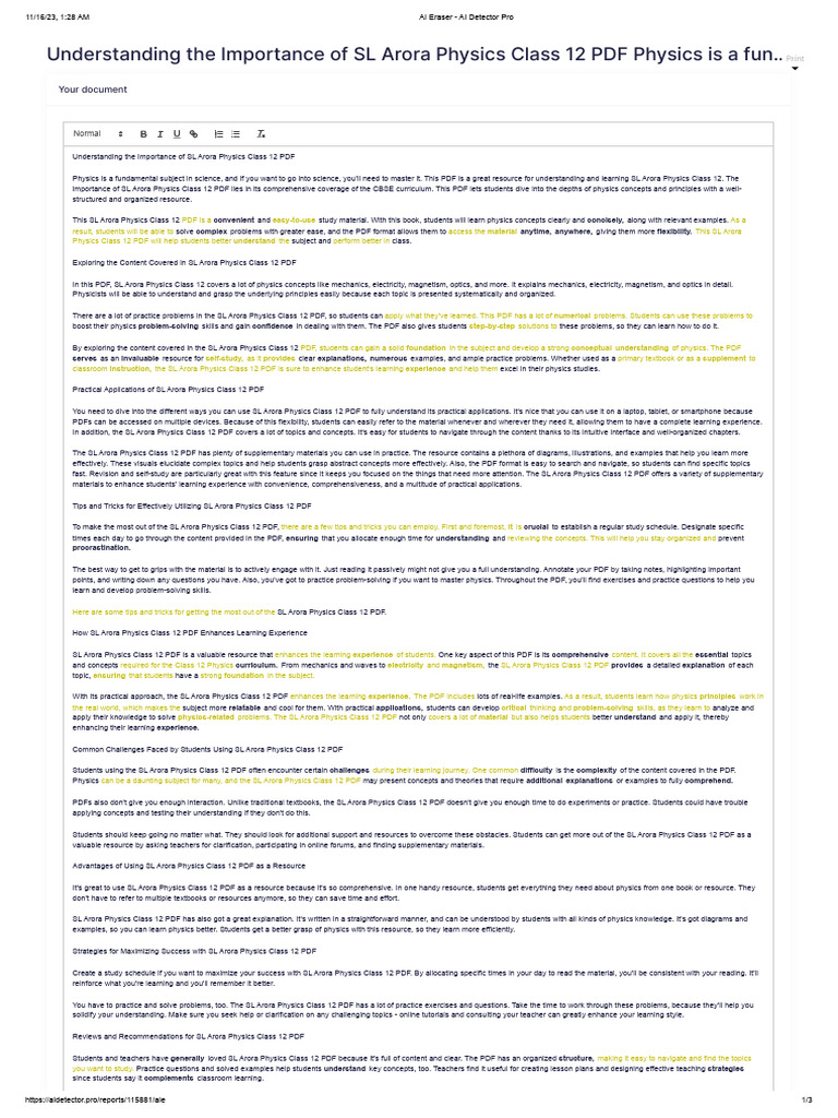 SL Arora Class 12 PDF | PDF | Physics | Experience