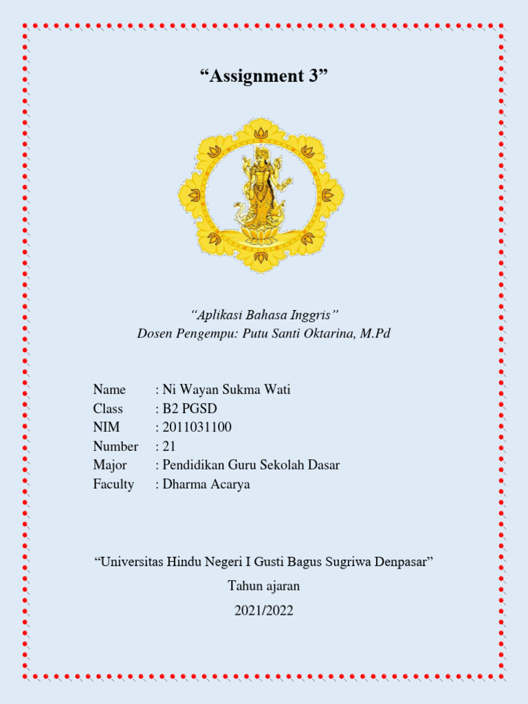 Assignment 3 Sukma PGSD B2 SMT III | PDF