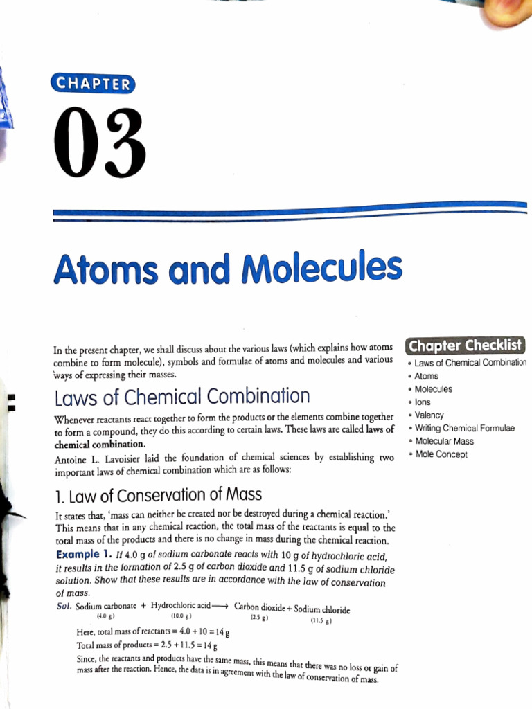 Conservation of Mass in Chemical Reactions | PDF | Ion | Chemistry