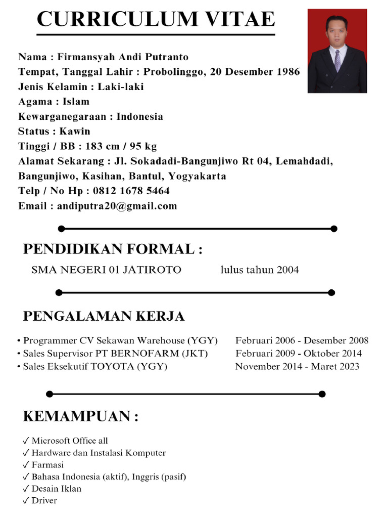 Firmansyah Andi Putranto Product Consultant Resume | PDF
