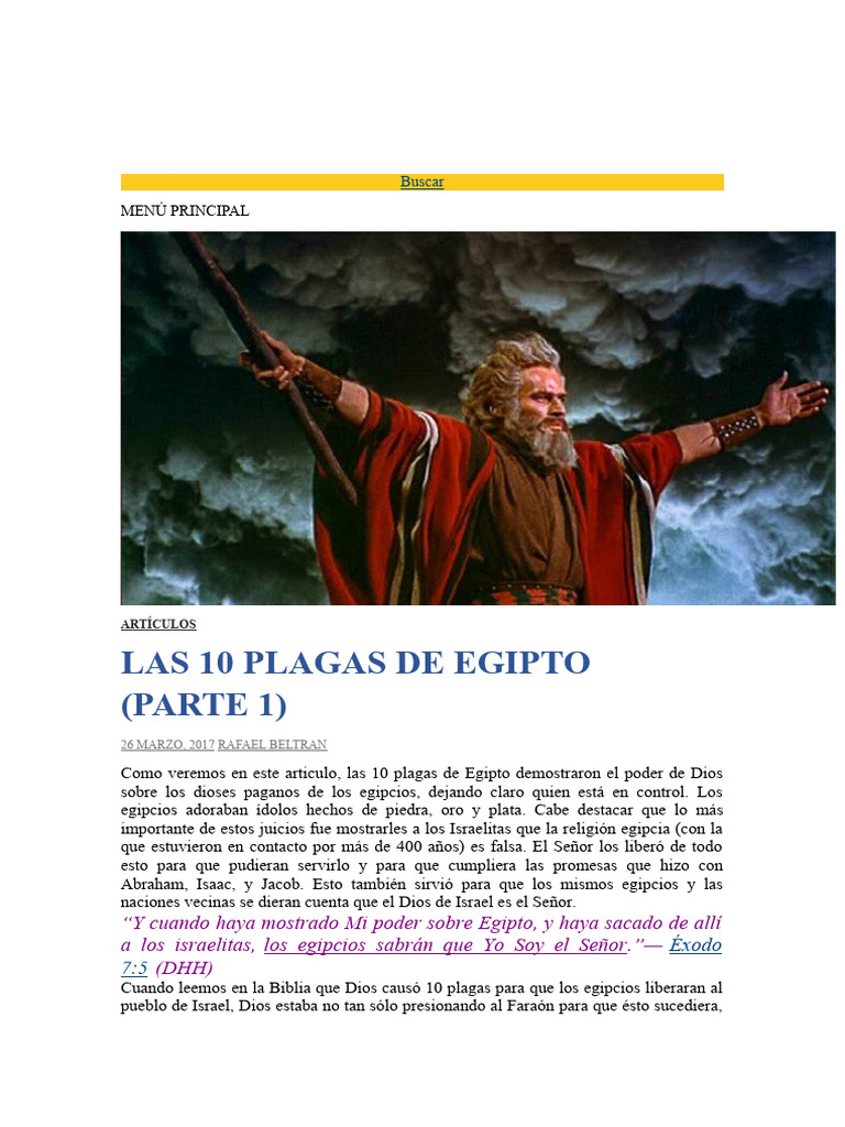 las 10 plagas Egipto) | PDF