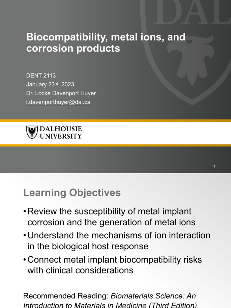 Metal Implant Risks in Dentistry | PDF | Corrosion | Metals