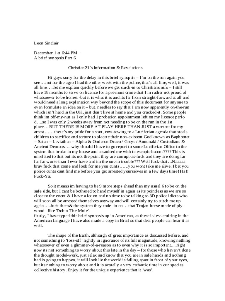 Leon Sinclair Synopsis Part 6 Complete | PDF | Satan | Stars