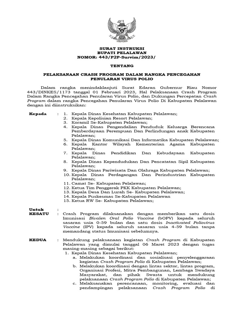 Instruksi Crash Program Polio | PDF | Ilmu Sosial