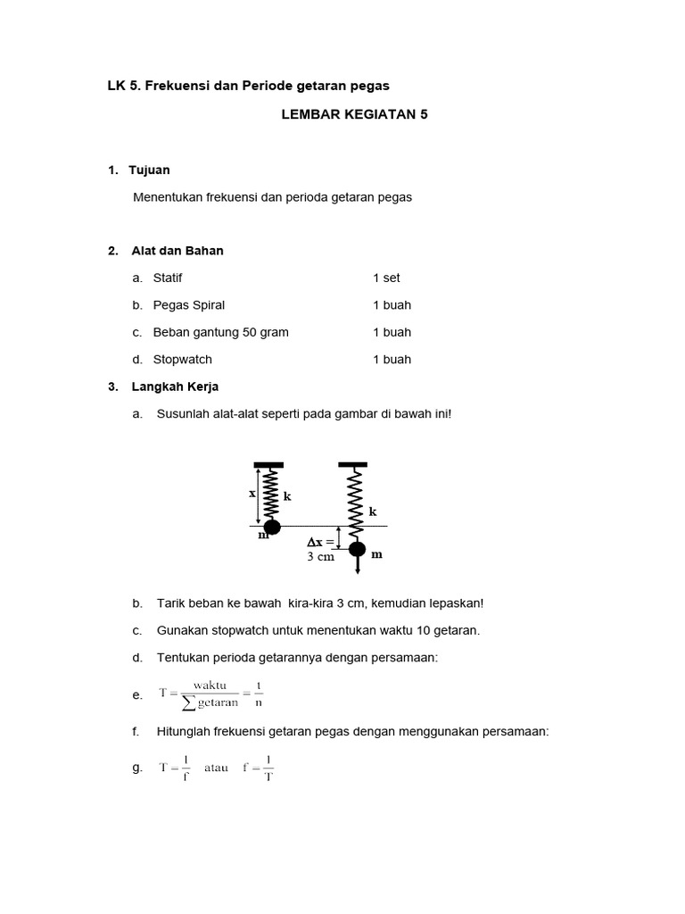 LK. 5 Frekuensi Dan Getaran Pegas | PDF