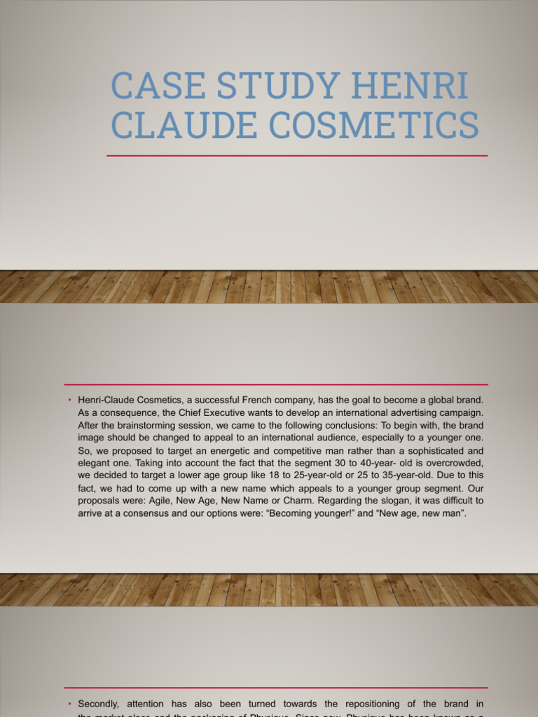 Henri Claude Cosmetics Global Strategy | PDF