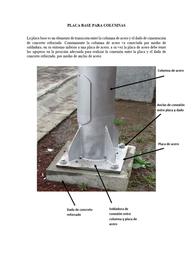 Placa Base-1 | PDF | Fundación (Ingeniería) | Hormigón