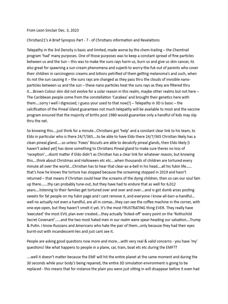 Leon Sinclair Synopsis Part 7 | PDF Leon Sinclair Synopsis Part 7 | PDF