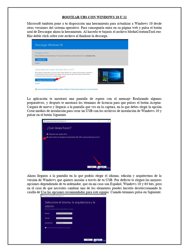 Bootear Ubs Con Windows 10 U 11 | PDF | Windows 10 | Microsoft Windows
