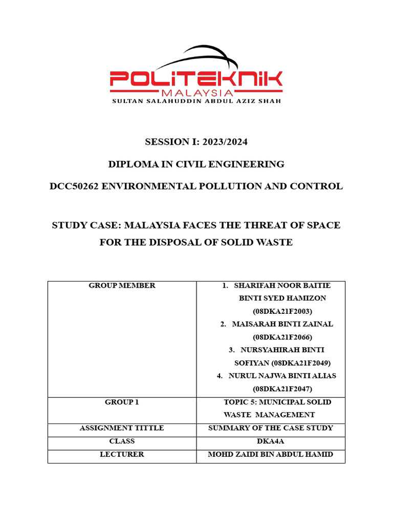 ASSIGNMENT POLLUTION | PDF | Waste Management | Waste