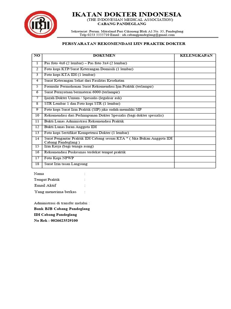 Form Permohonan Rekomendasi Idi | PDF Form Permohonan Rekomendasi Idi | PDF