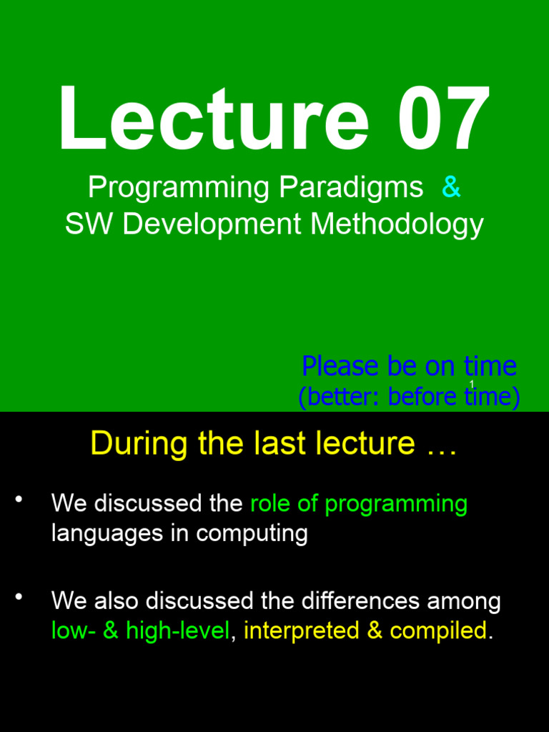 ITC Lecturer07 | PDF | Programming Paradigms | Object Oriented Programming ITC Lecturer07 | PDF | Programming Paradigms | Object Oriented Programming