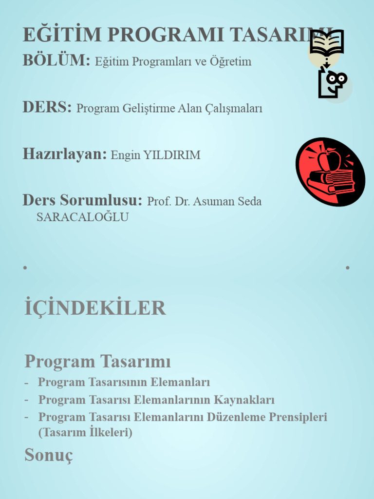 Egitim Programi Tasarimi Ve Modelleri | PDF