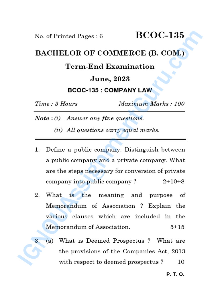 June - 2023 BCOC-135 | PDF | Government | Justice