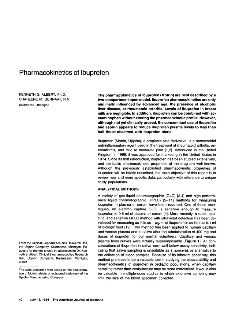 Farmaco Ibuprofeno | PDF | Pharmacokinetics | Chemistry