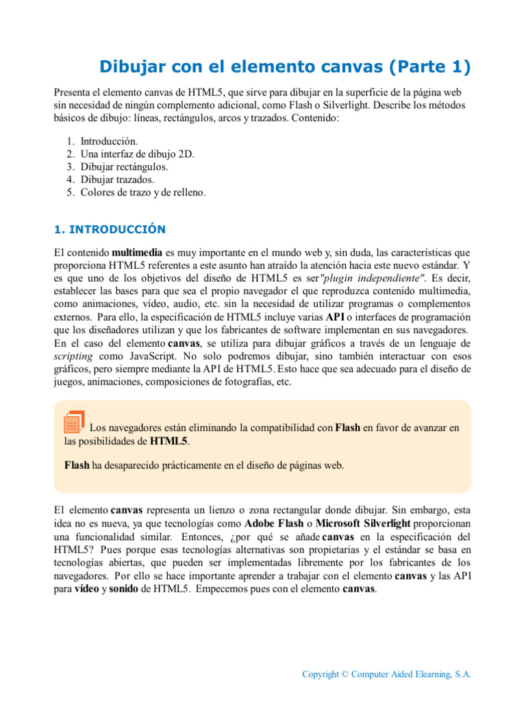 Dibujar Con El Elemento Canvas (Parte 1) | PDF | Métodos y materiales ...