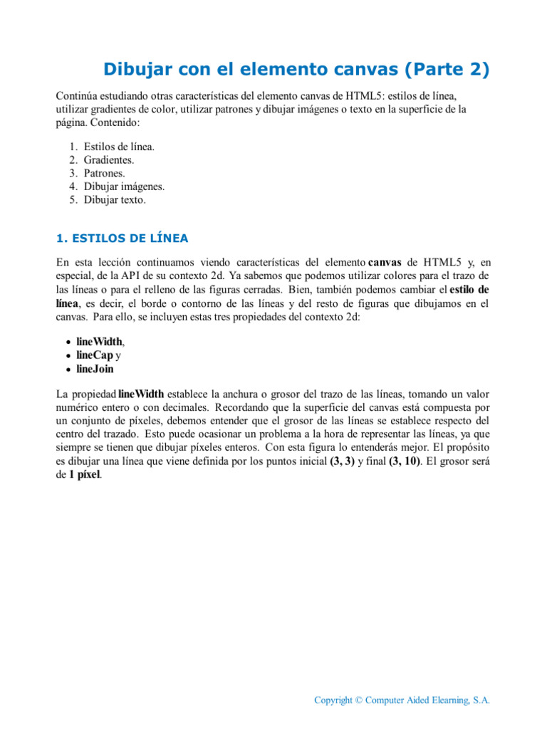 Dibujar Con El Elemento Canvas (Parte 2) | PDF | Color | Puntero ...