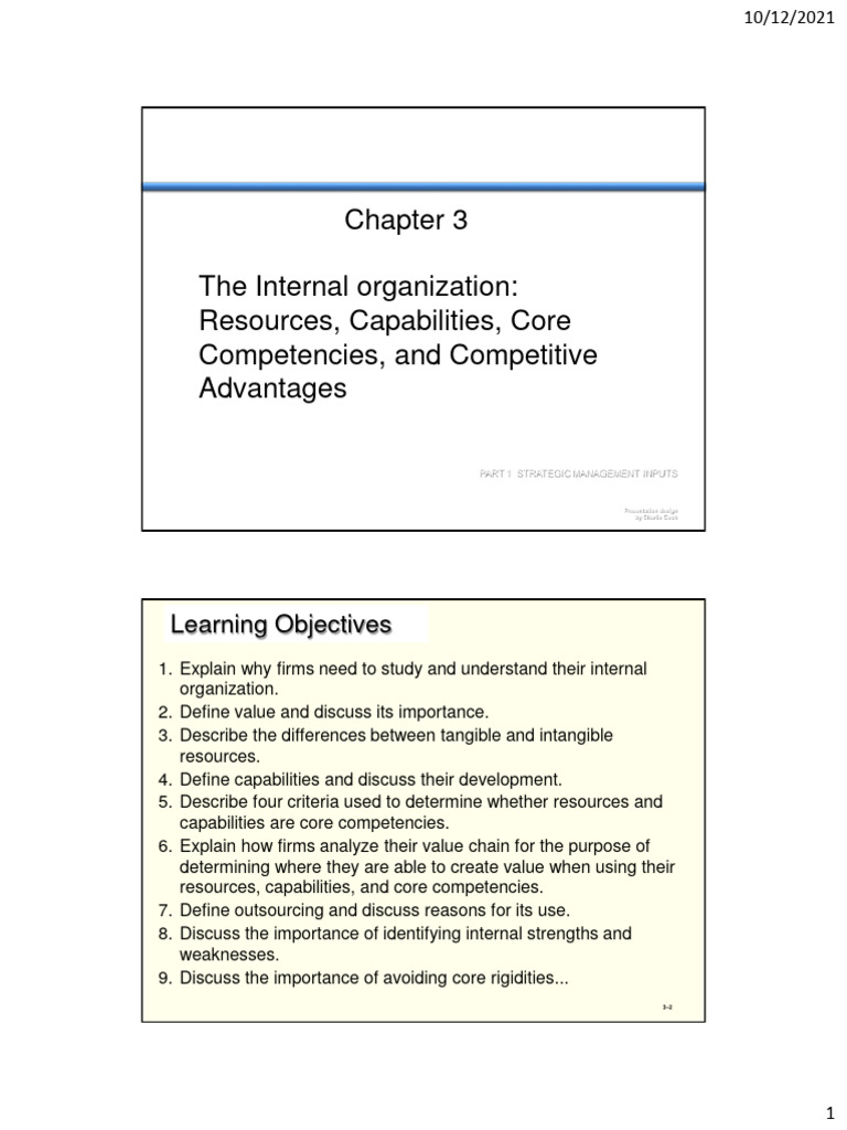 3 The Internal Organization Analysis | PDF | Competitive Advantage ...