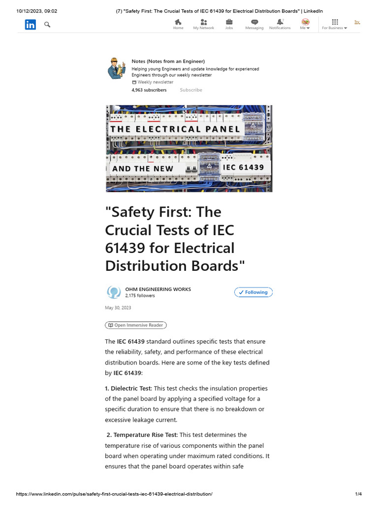 Safety First - The Crucial Tests of IEC 61439 For Electrical ...