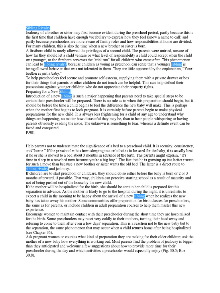 Sibling Rivalry | Download Free PDF | Sibling | Social Psychology