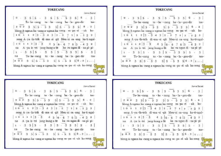 Partitur Tokecang | PDF