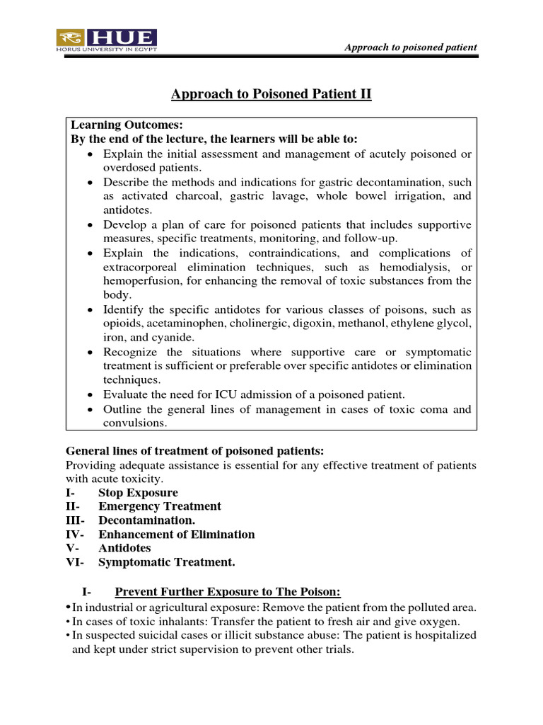 Approach To The Poisoned Patient II | PDF