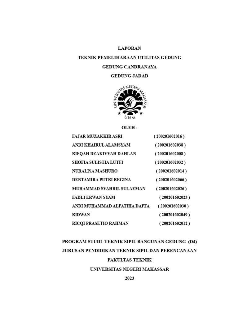 LAPORAN UTILITAS BANGUNAN GEDUNG CENDRA NAYA DAN GEDUNG JAGAT KONSTRUKSI | PDF