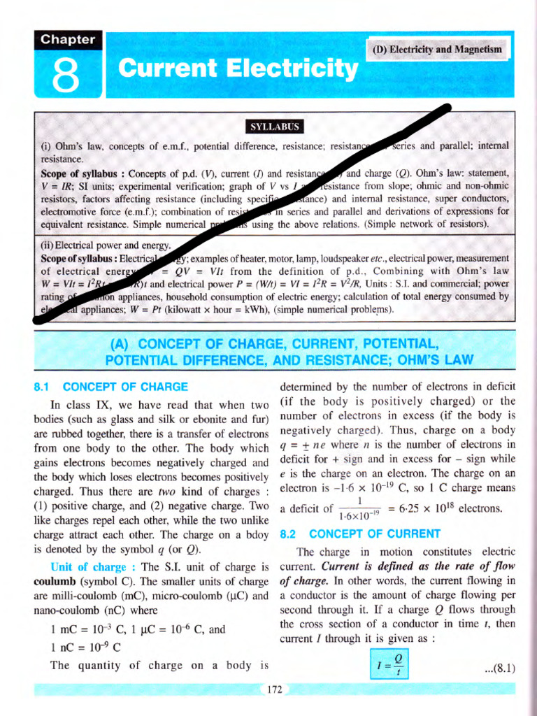 Current Electricity 8 A For Grade 9 (Edited) | PDF