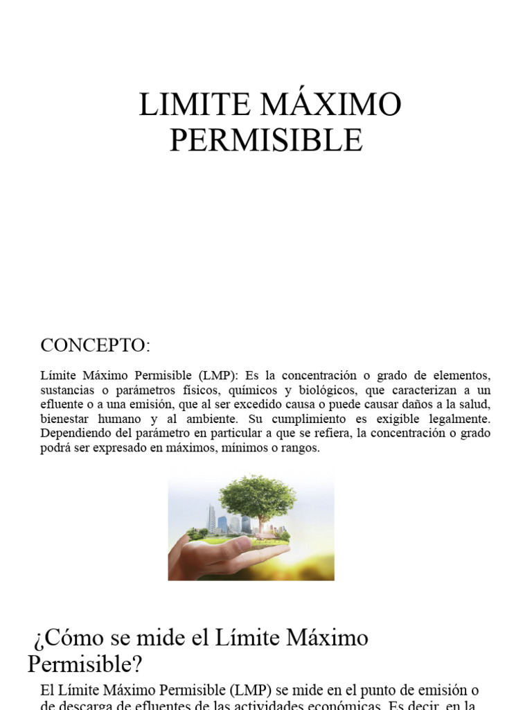 Limite Máximo Permisible | PDF | Agua | Concentración