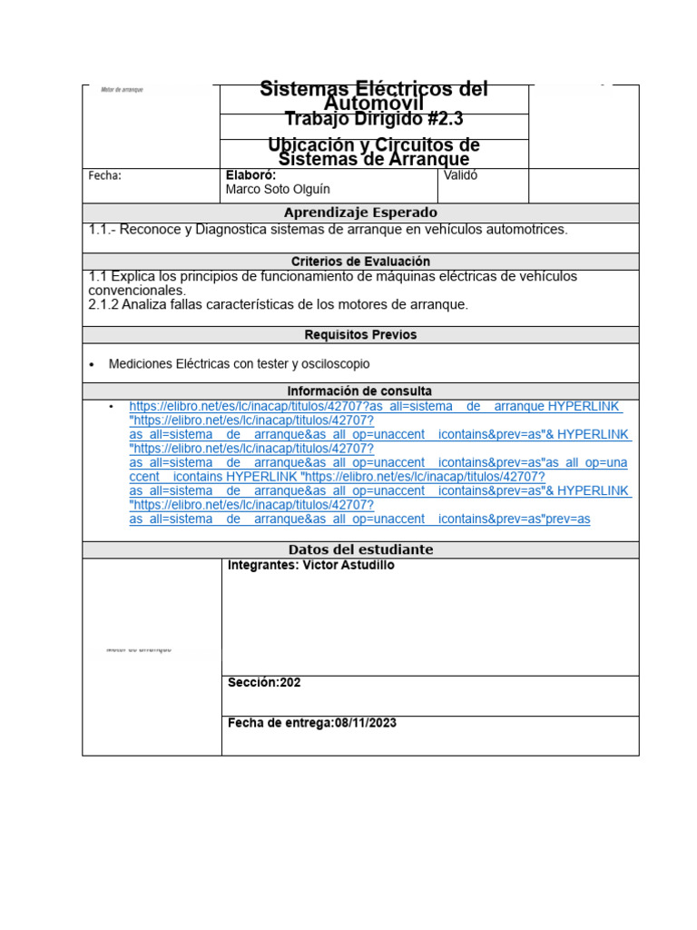 TD#2.3 MASE22 Sistema de Arranque Victor Astudillo | PDF | Relé | Motores