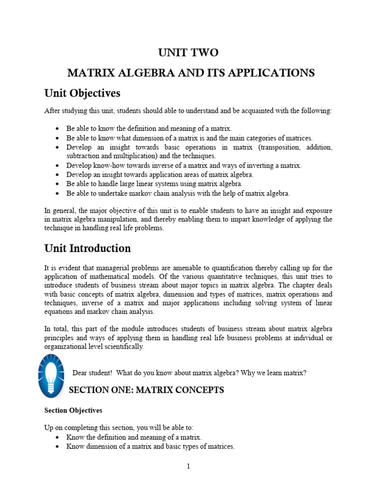 Ch 2 Lecture Note Pdf Matrix Mathematics Mathematical Relations
