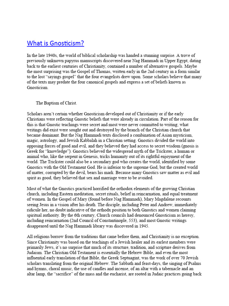 What Is Gnosticism Pdf
