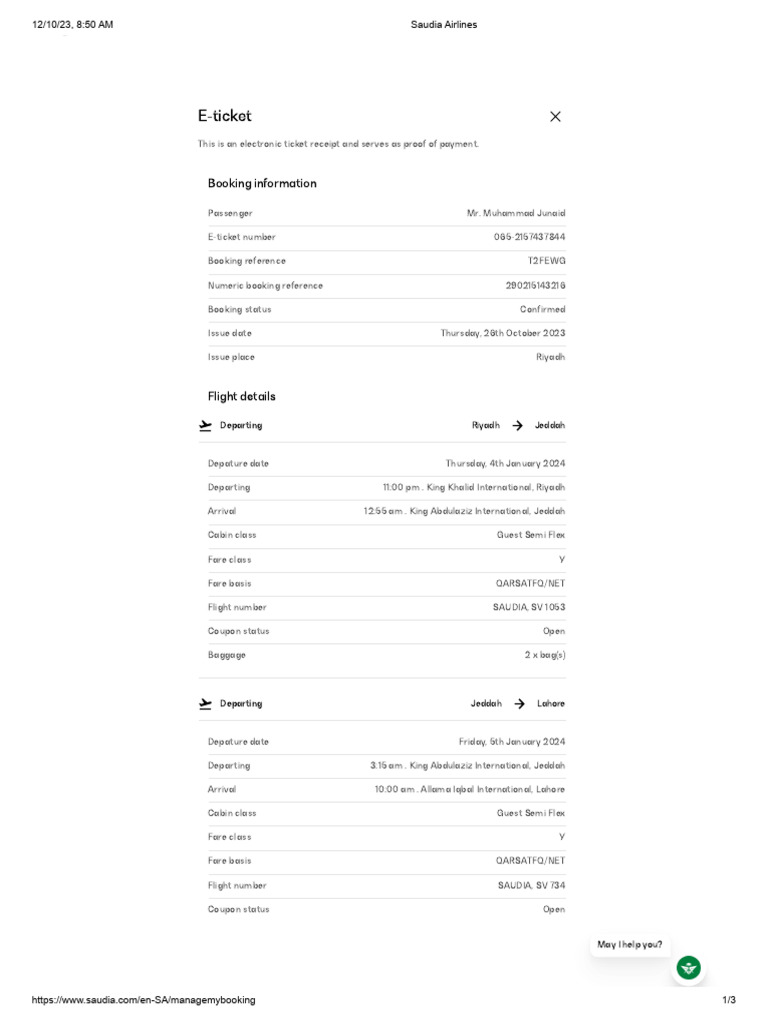 Saudia Airlines | PDF | Baggage | Riyadh